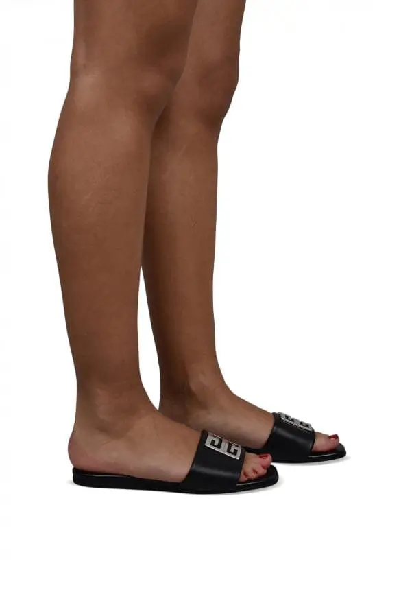 Givenchy 4g Leather Flat Sandals