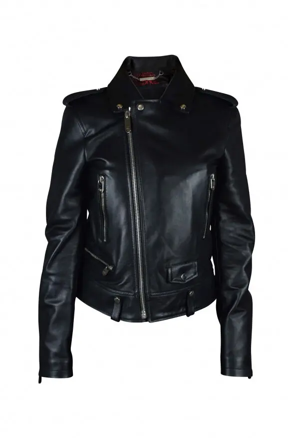 Philipp Plein Leather Perfecto Jacket - Black