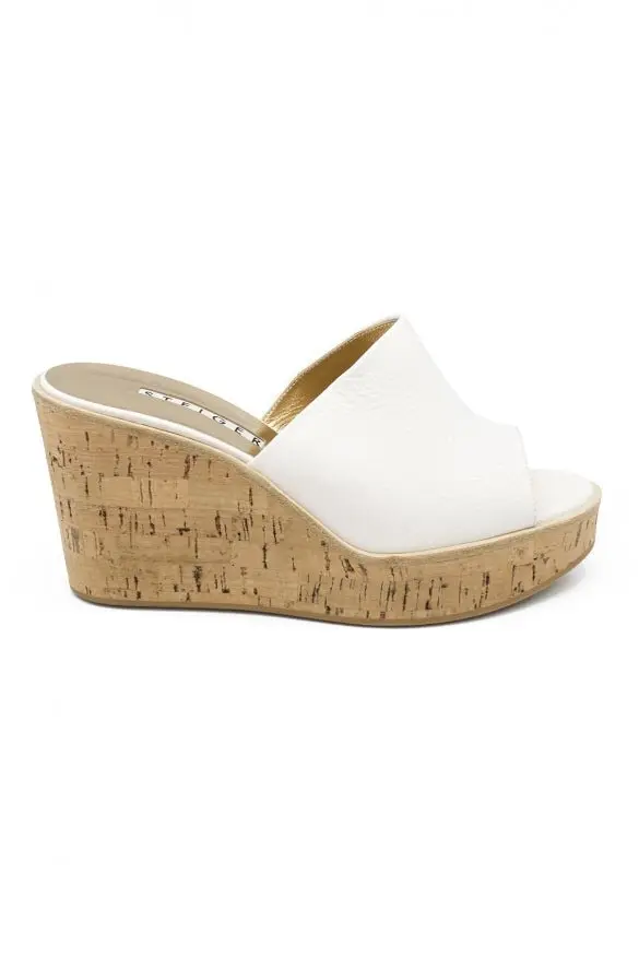 Walter Steiger Leather Platform Mules - White