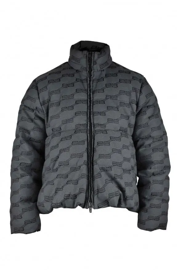 Balenciaga Monogram Quilted Down Jacket - Gray