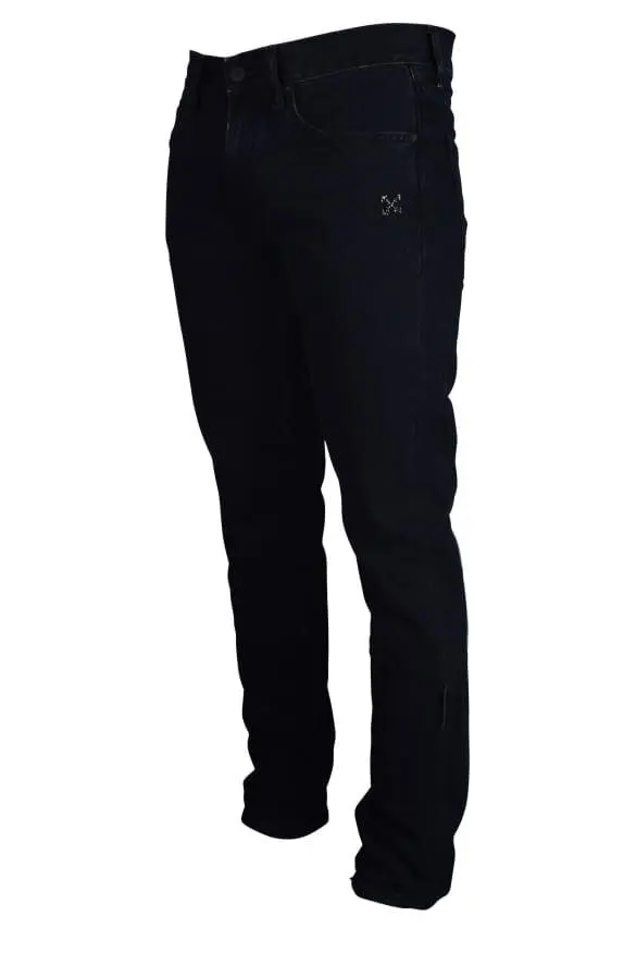 Off-White Printed Straight Leg Jeans - Black