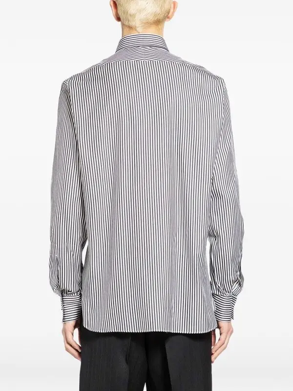 TOM FORD Silk Cotton Ladder Stripe Classic Fit Shirt - Multicolor