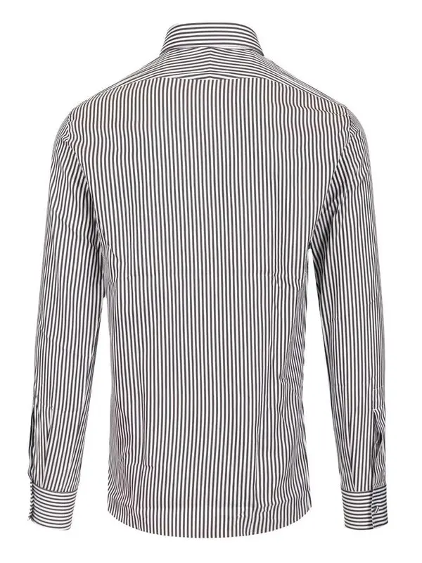 TOM FORD Silk Cotton Ladder Stripe Classic Fit Shirt - Multicolor