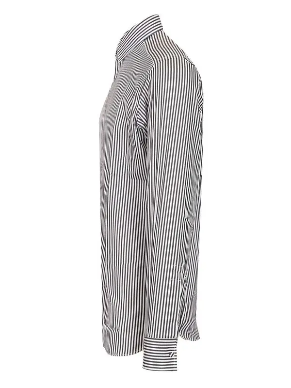TOM FORD Silk Cotton Ladder Stripe Classic Fit Shirt - Multicolor