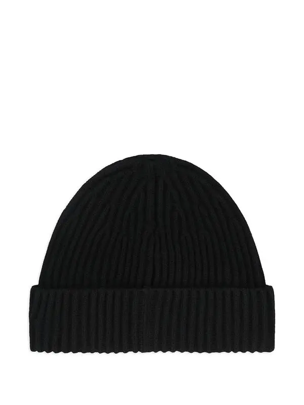 Stone Island Ribbed Wool Beanie With Compass Patch