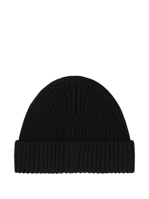 Stone Island Ribbed Beanie - Black