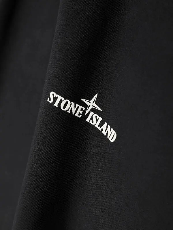 Stone Island Cotton Fleece Desert Print Sweatshirt - Black