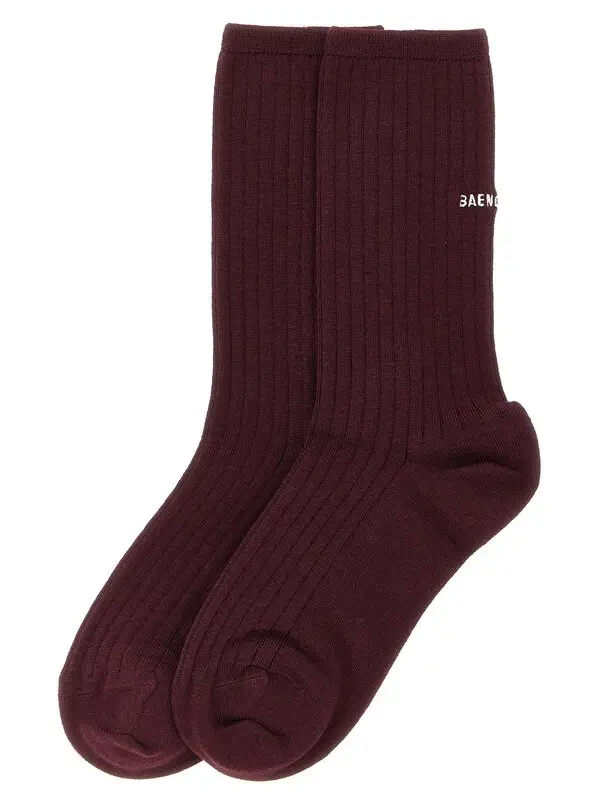Balenciaga Ribbed Logo Socks
