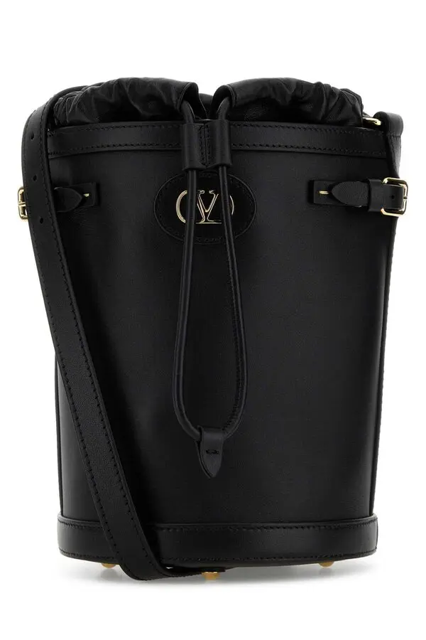 Valentino Garavani Leather Antibes Bucket Bag - Black