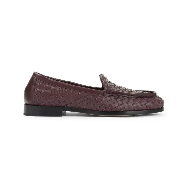 Bottega Veneta Silenzio Supple Intrecciato Loafer - Red