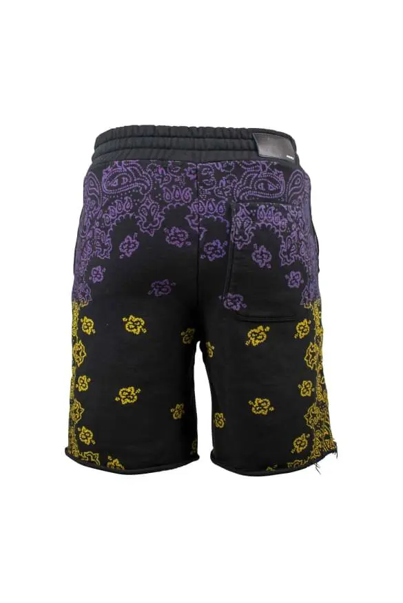 Amiri Cotton Bandana Print Shorts - Black