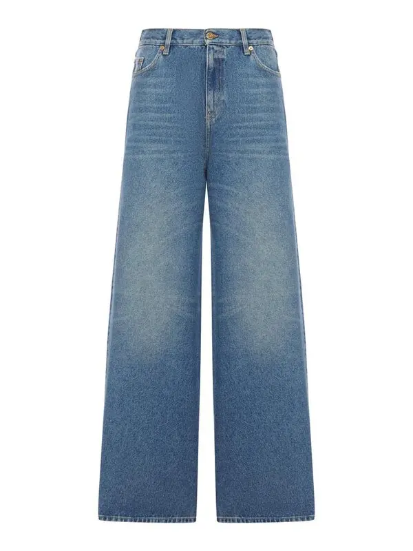 GOLDEN GOOSE Wide Leg Five-pocket Jeans - Blue