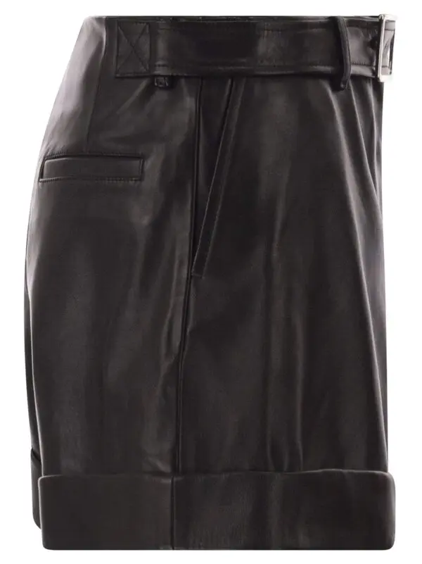 Sportmax Spxvasaio Leather Bermuda Shorts