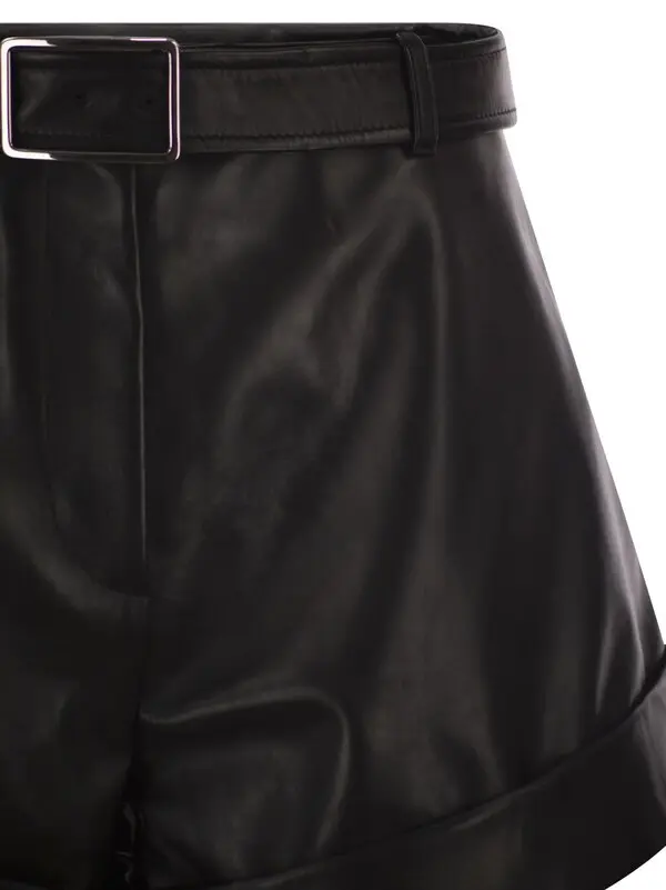 Sportmax Spxvasaio Leather Bermuda Shorts