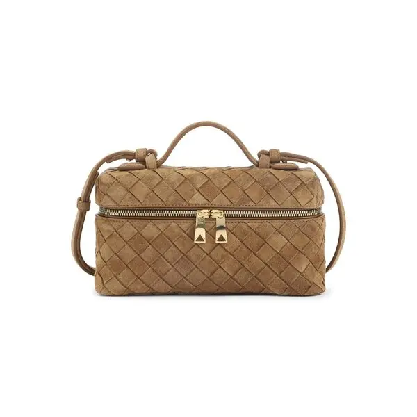 Bottega Veneta Bang Bang Suede Vanity Case Bag - Brown