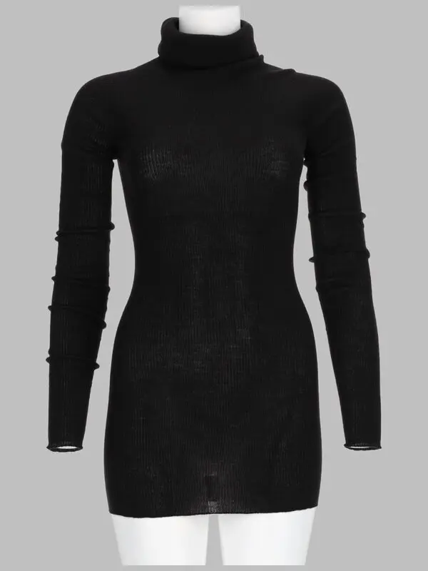 Rick Owens Wool Turtleneck Sweater - Black