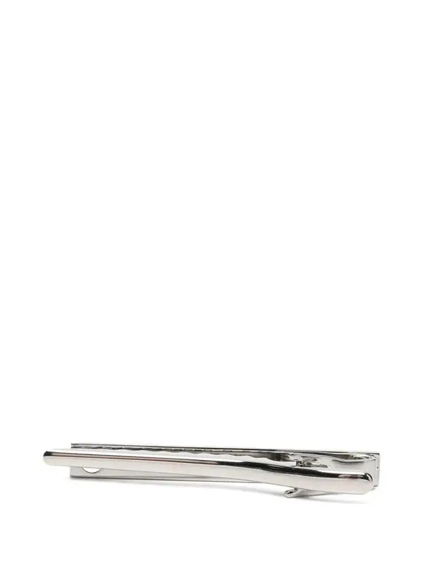 FERRAGAMO Guilloche Logo Engraved Tie Pin - Silver