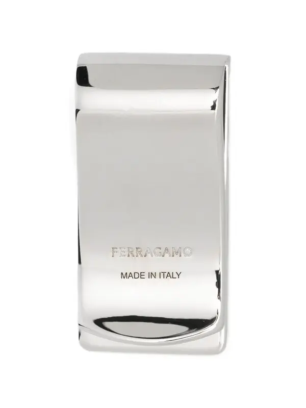 FERRAGAMO Guilloche Diagonal Stripe Money Clip