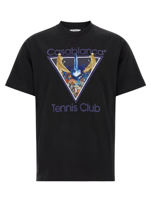 Casablanca Monde Perdu Tennis Club Icon' Print T-shirt - Black