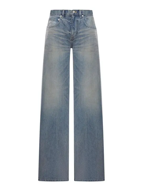 Balenciaga Organic Cotton Denim Wide-leg Baggy Trousers - Multicolor