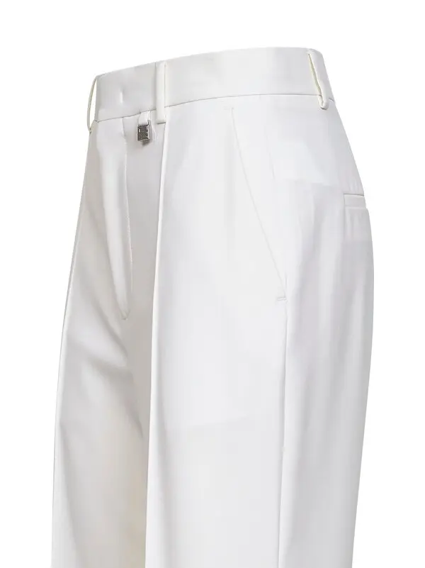 Giuseppe Di Morabito White Virgin Wool Flared Trousers