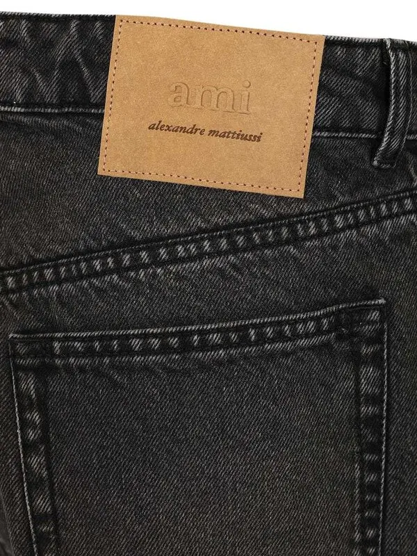 AMI Paris Large Fit Bermuda Shorts Used Denim