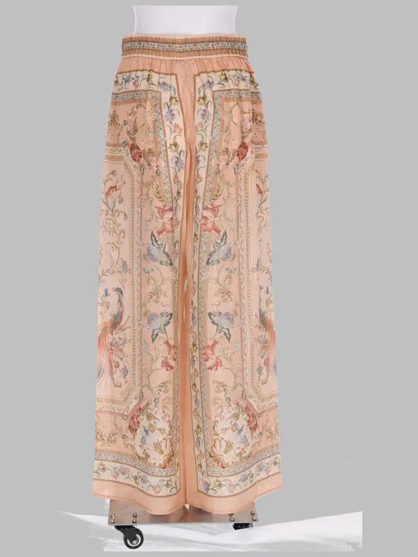 Zimmermann Pantalone In Seta Stampata
