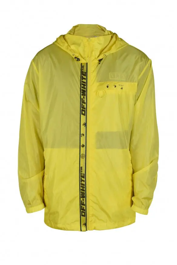 Off-White Logo Print Windbreaker - Yellow