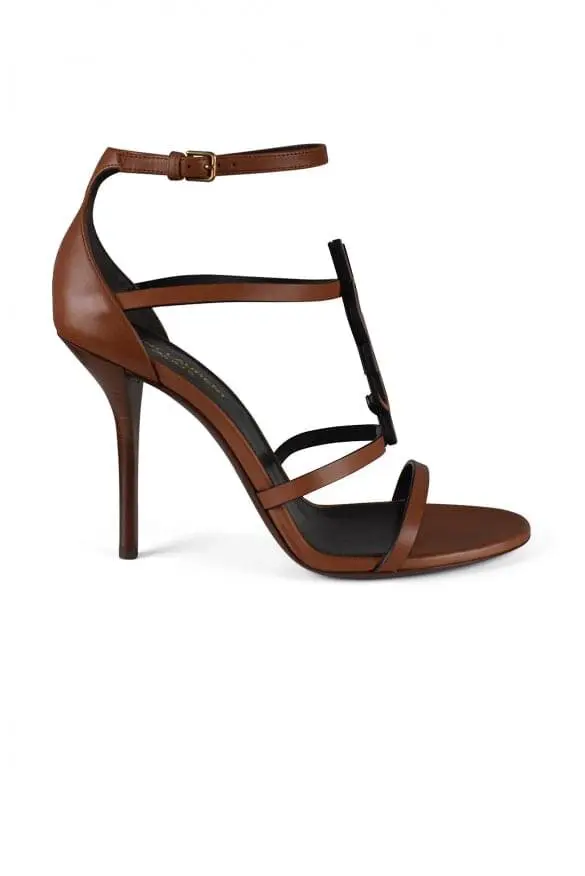 Saint Laurent Cassandra Sandals - Brown