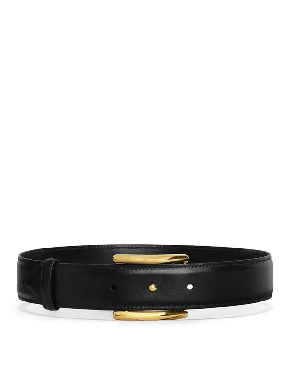 Alaïa Curved Leather Belt - Black