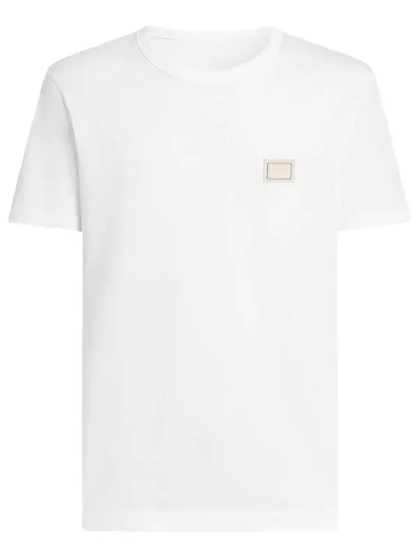 Dolce & Gabbana Cotton T-shirt With Plaque - White