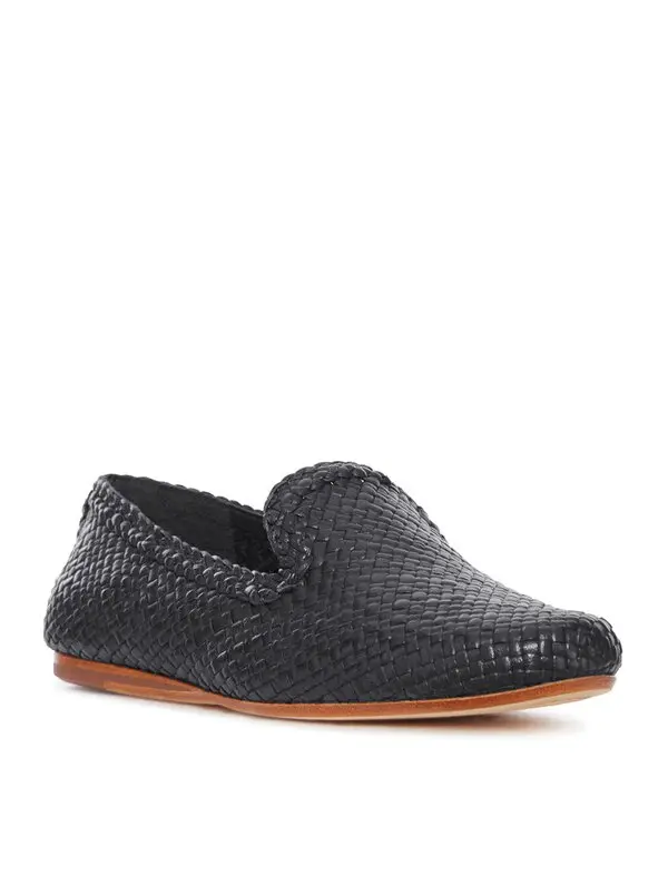 Dragon Diffusion Damas Leather Slippers - Black