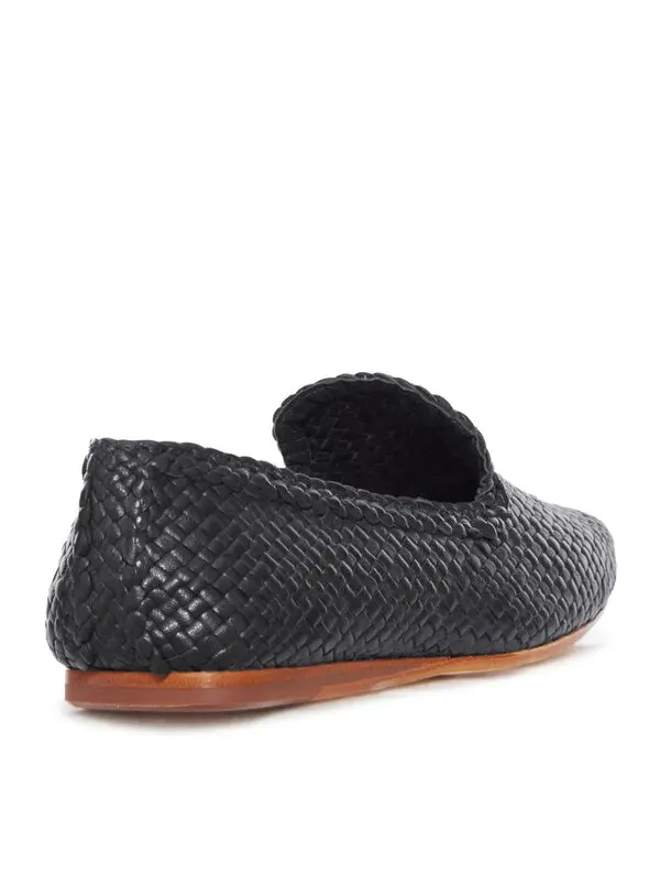 Dragon Diffusion Damas Leather Slippers - Black