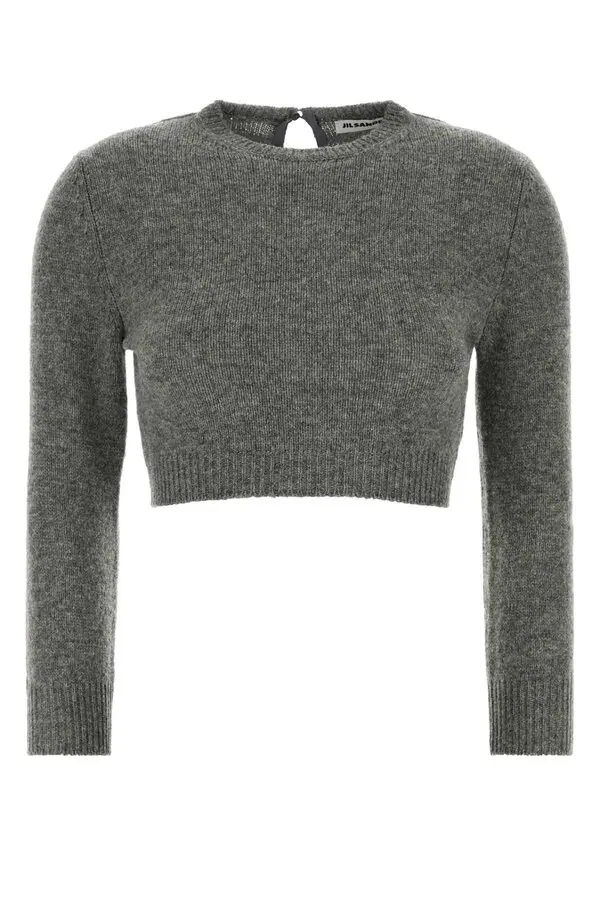 JIL SANDER Grey Wool Blend Sweater