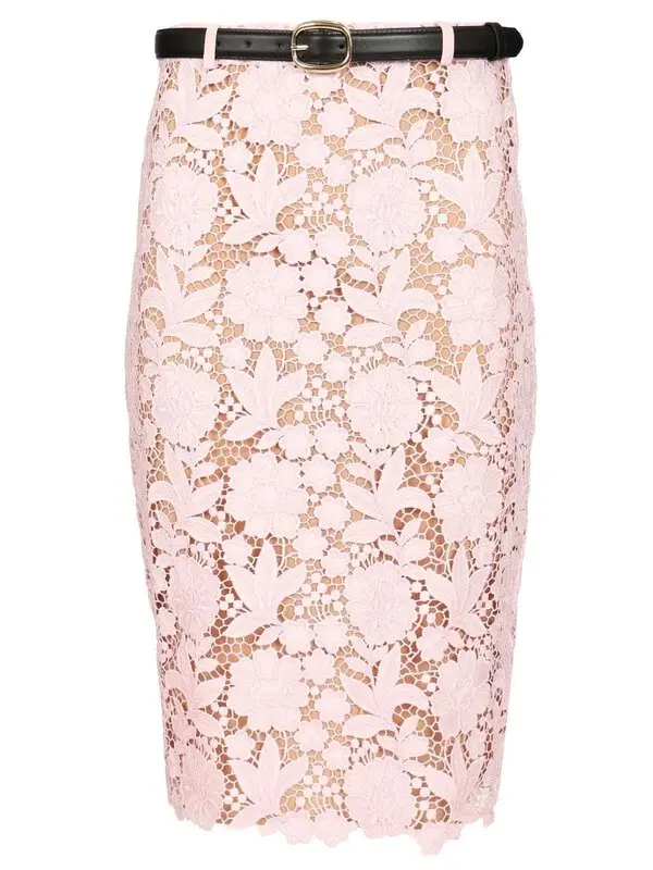 SELF-PORTRAIT Lace Pencil Skirt - Multicolor