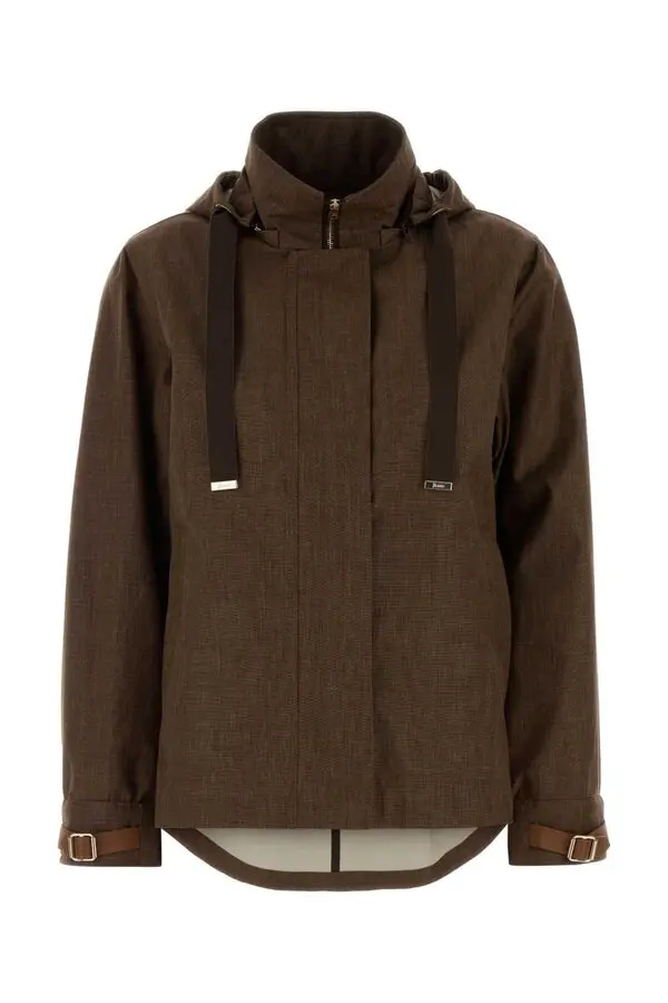 Herno Linen Blend Jacket - Brown
