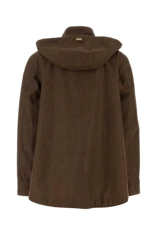 Herno Linen Blend Jacket - Brown