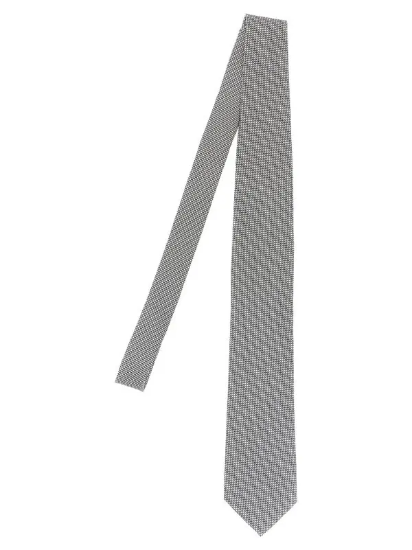 TOM FORD Jacquard Tie - Silver