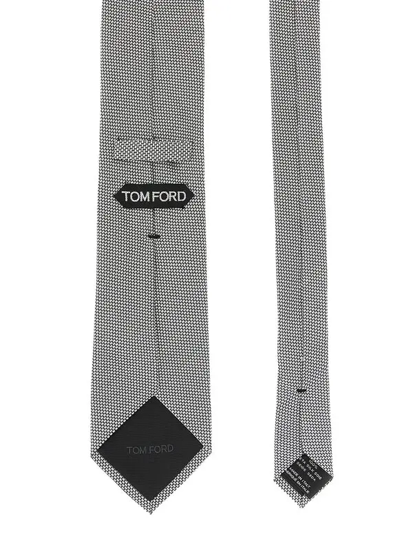 TOM FORD Jacquard Tie - Silver