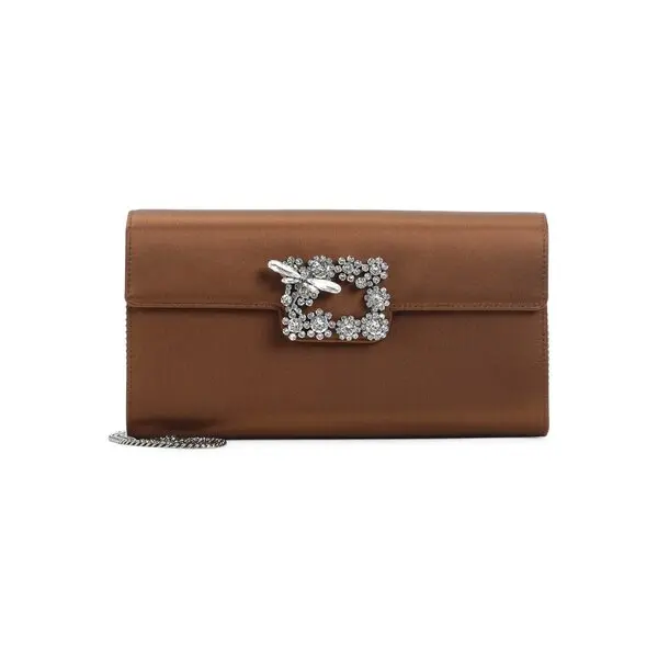 ROGER VIVIER Dragonfly Clutch - Brown
