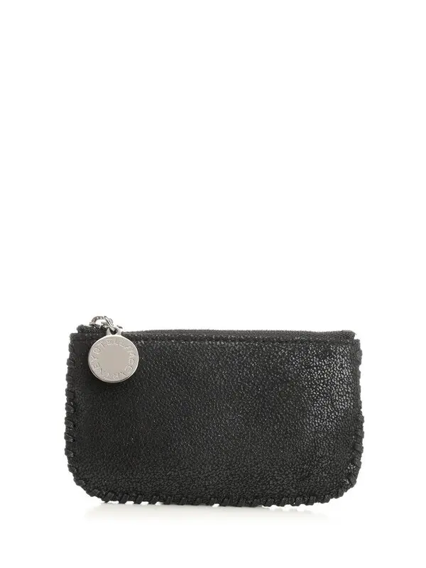 Stella McCartney Falabella Zip Around Card Holder Keychain - Black
