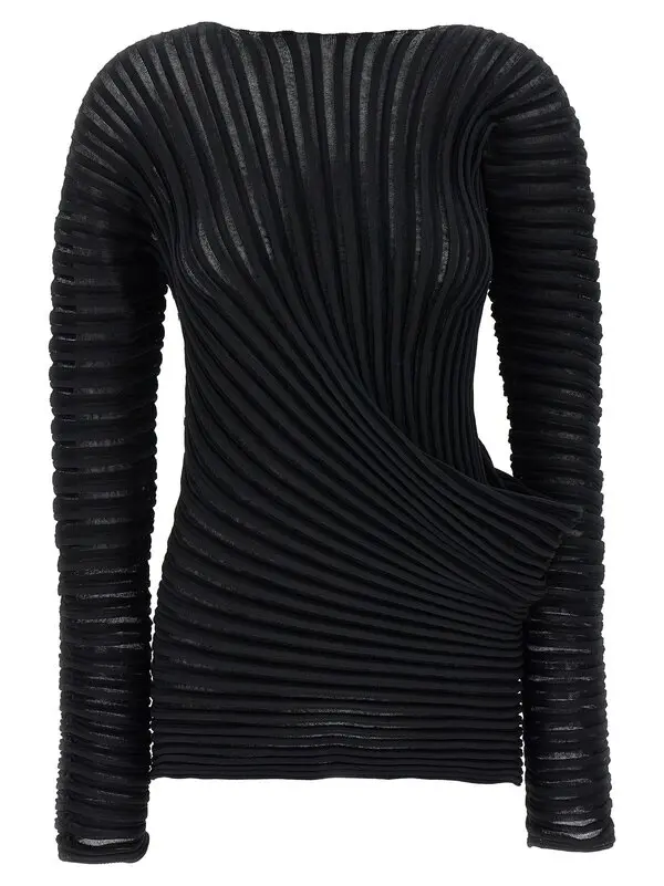 Issey Miyake Stream Pleated Knit Top