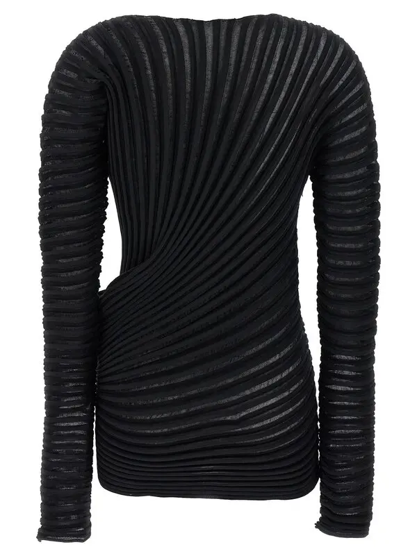 Issey Miyake Stream Pleated Knit Top