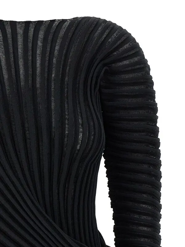 Issey Miyake Stream Pleated Knit Top