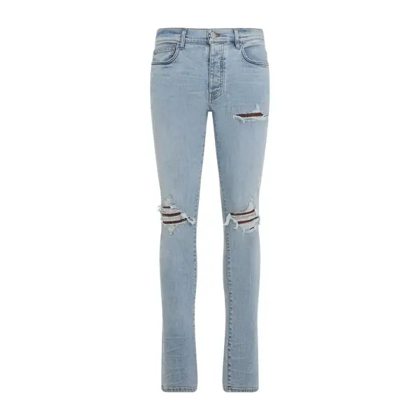Amiri Crochet Leather Mx1 Jeans - Blue