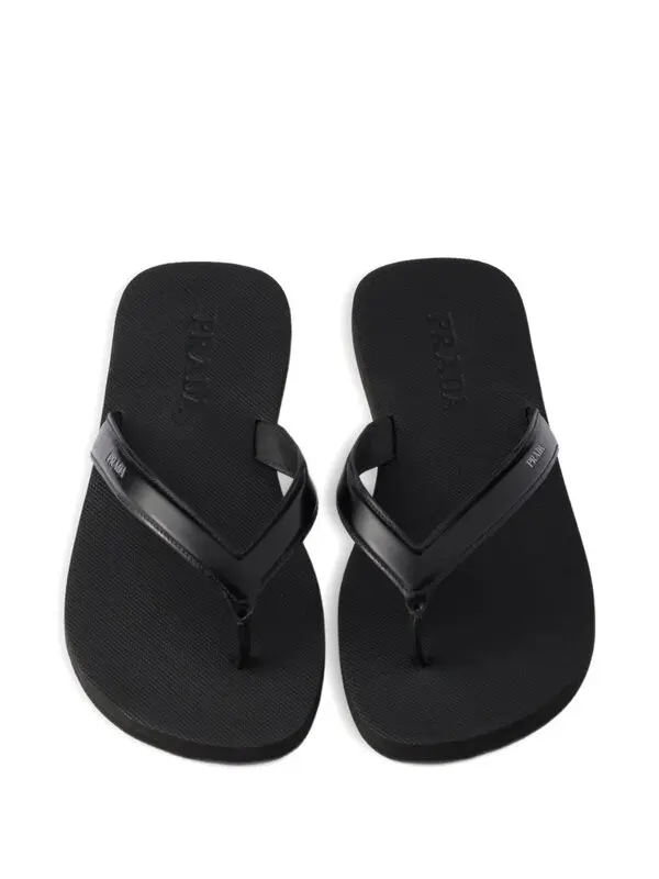 Prada Brushed Leather Flip-flops
