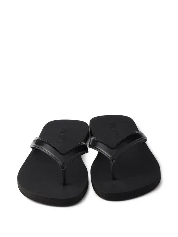 Prada Brushed Leather Flip-flops
