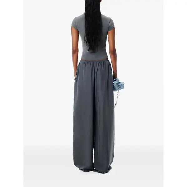 Alexander Wang Cotton Ribbed Crew Neck Short Sleeve T-shirt - Gray