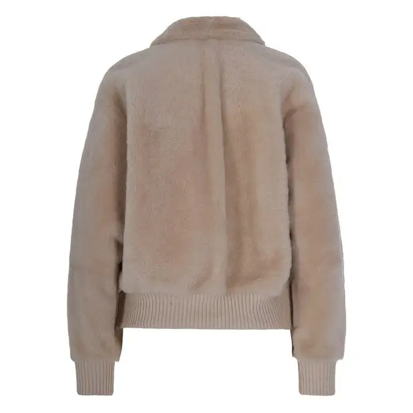 Max Mara Neutrals Jackets Faux Fur & Shearling Jackets