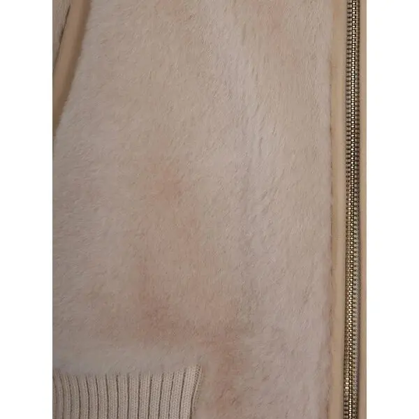 Max Mara Neutrals Jackets Faux Fur & Shearling Jackets - Cream